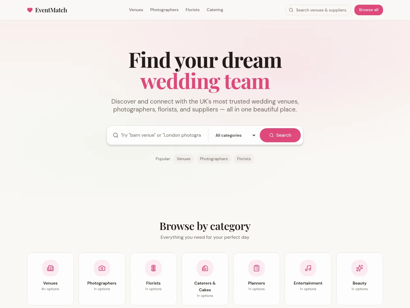 EventMatch Wedding Planner