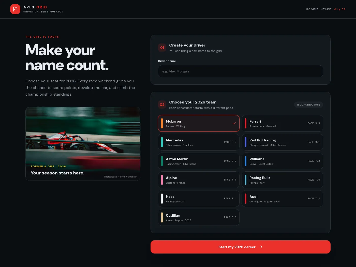 F1 Career Simulator