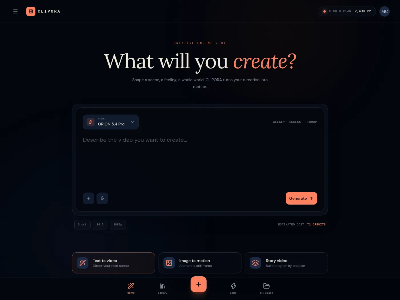 CLIPORA AI Video Studio