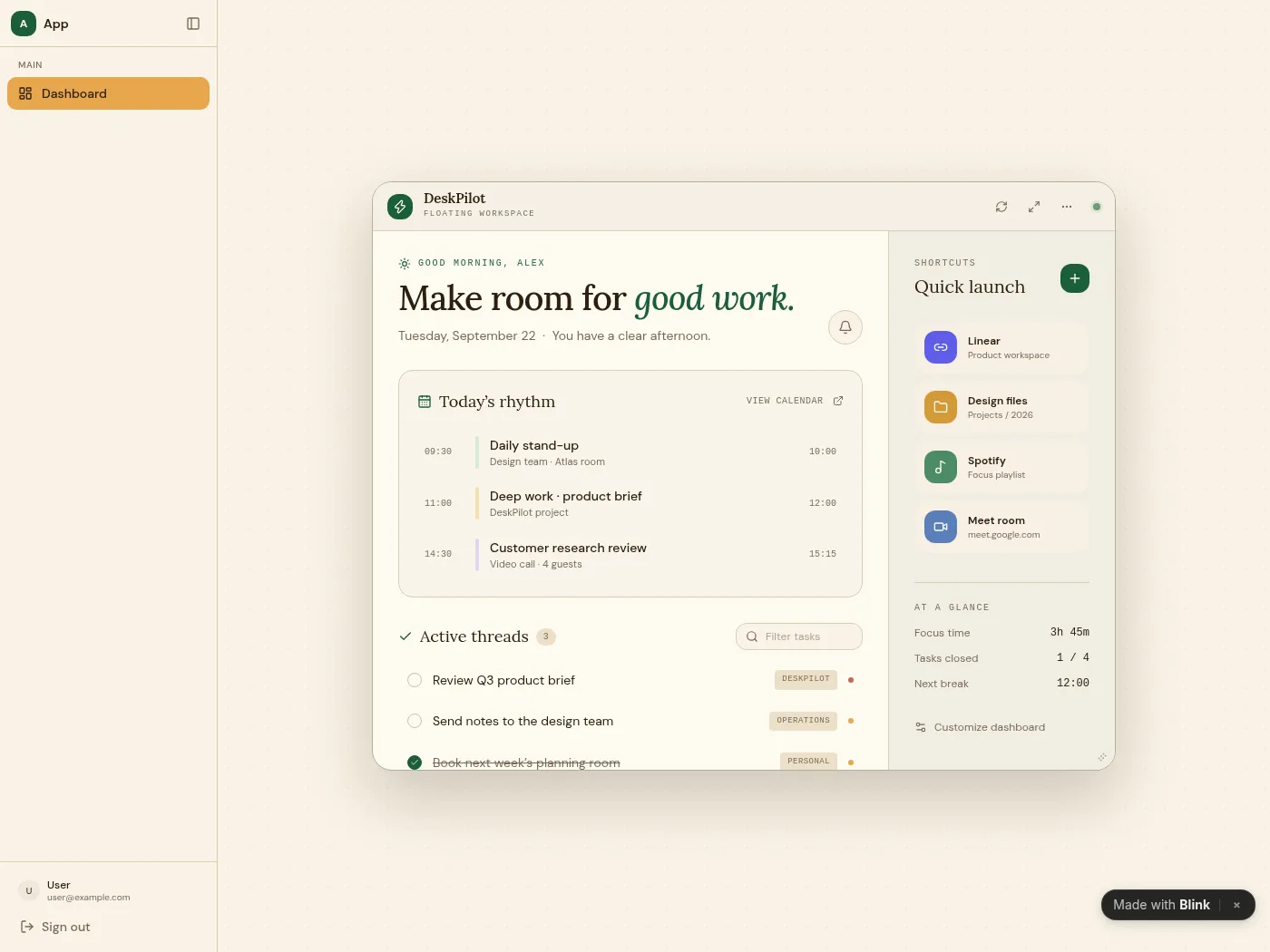 DeskPilot Dashboard