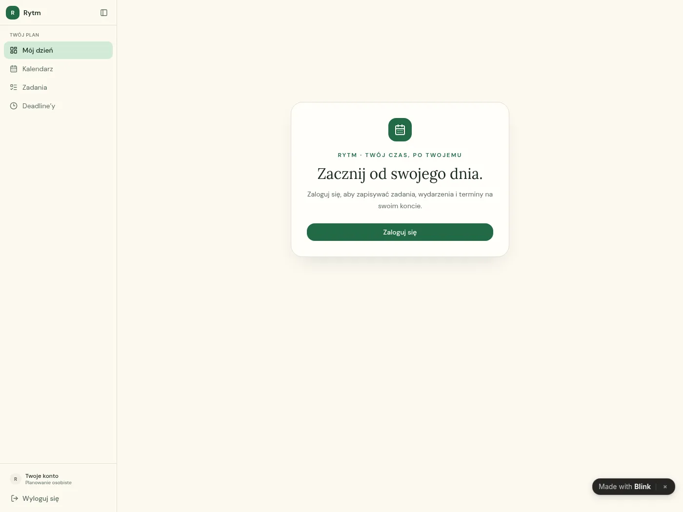 Minimalist Productivity Calendar