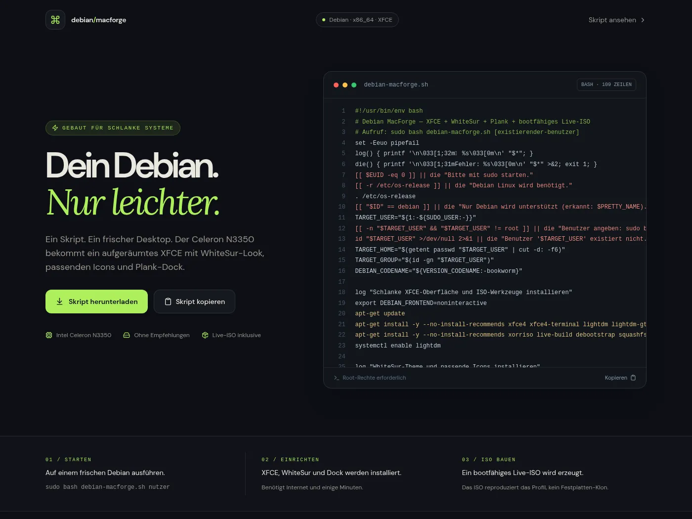 Debian MacOS Automator