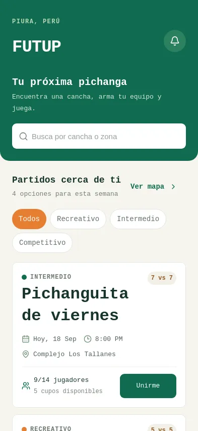 FUTUP Fútbol Local App