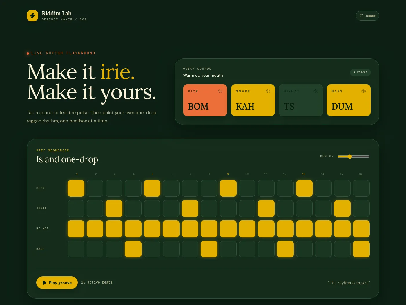 Reggae Beatbox Maker