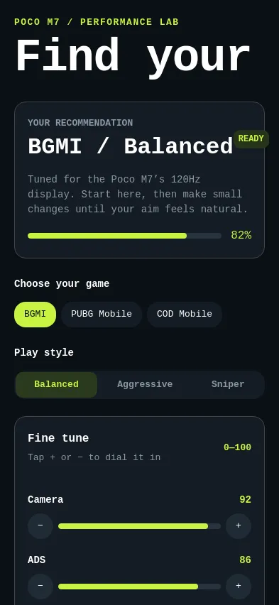 Poco M7 Sensitivity Finder