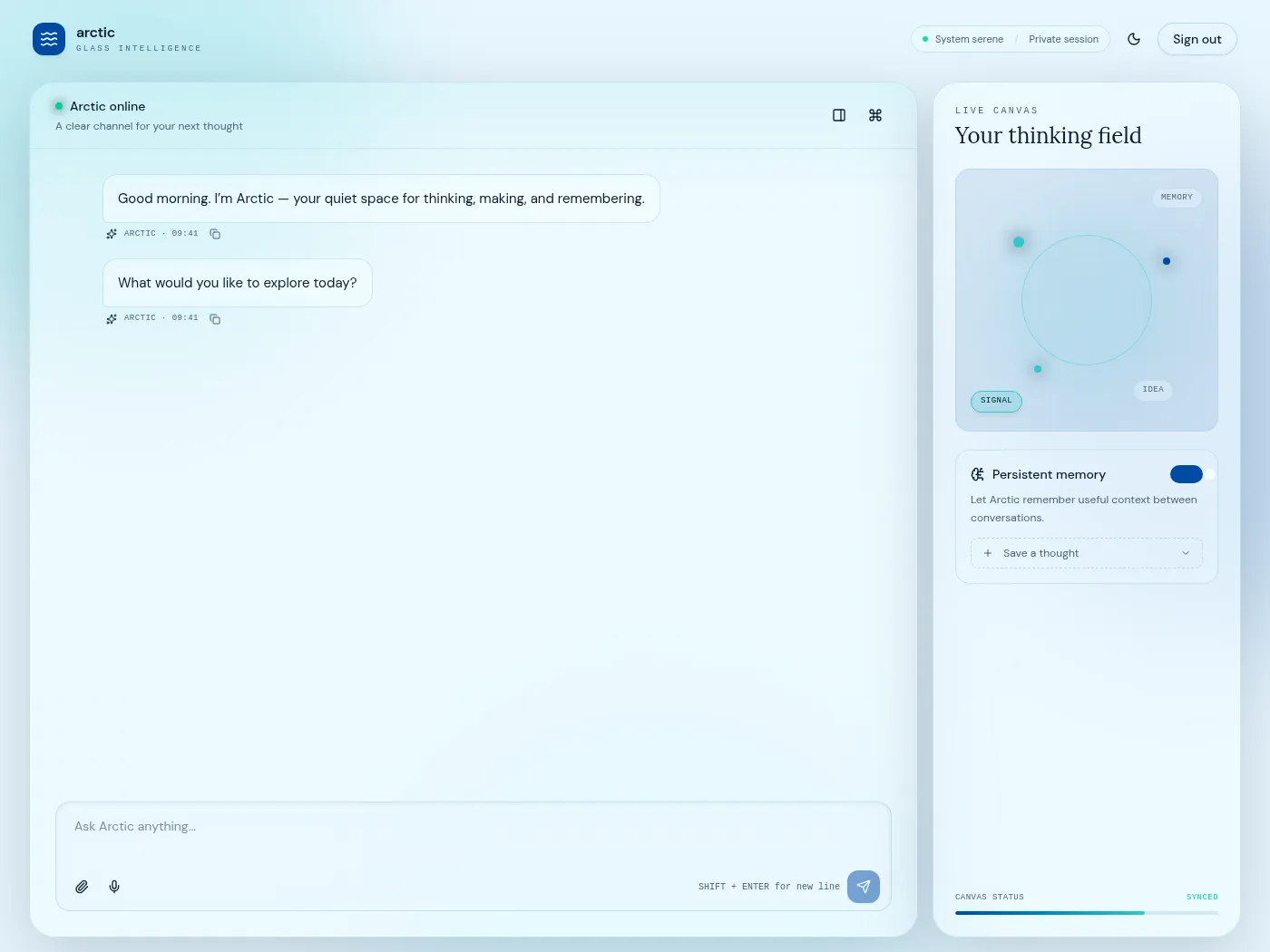 Arctic Glass AI Chatbot