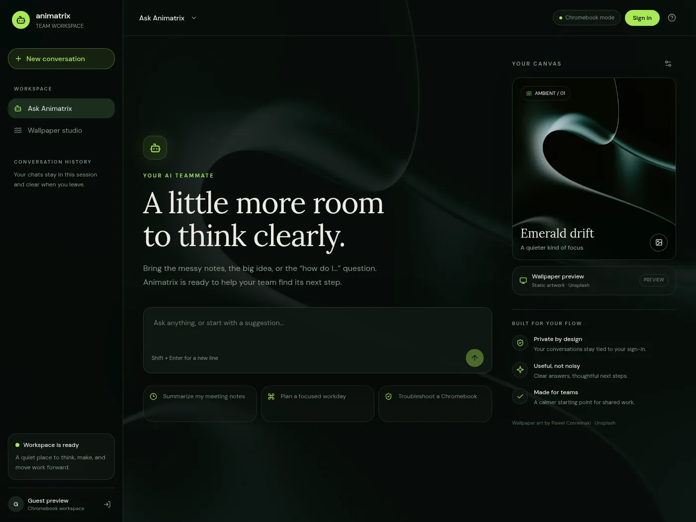 Chromebook AI Animatrix