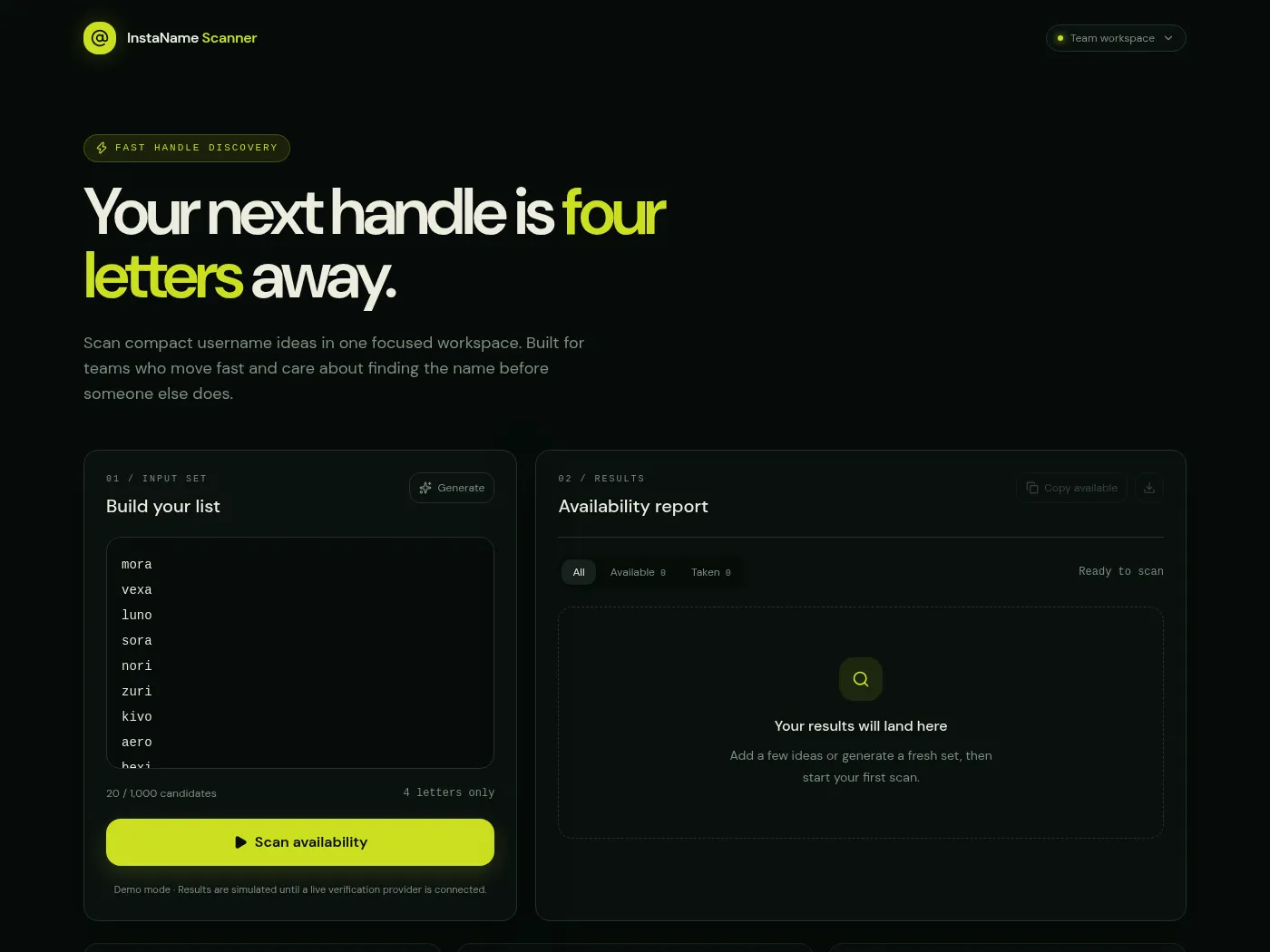 InstaName Scanner