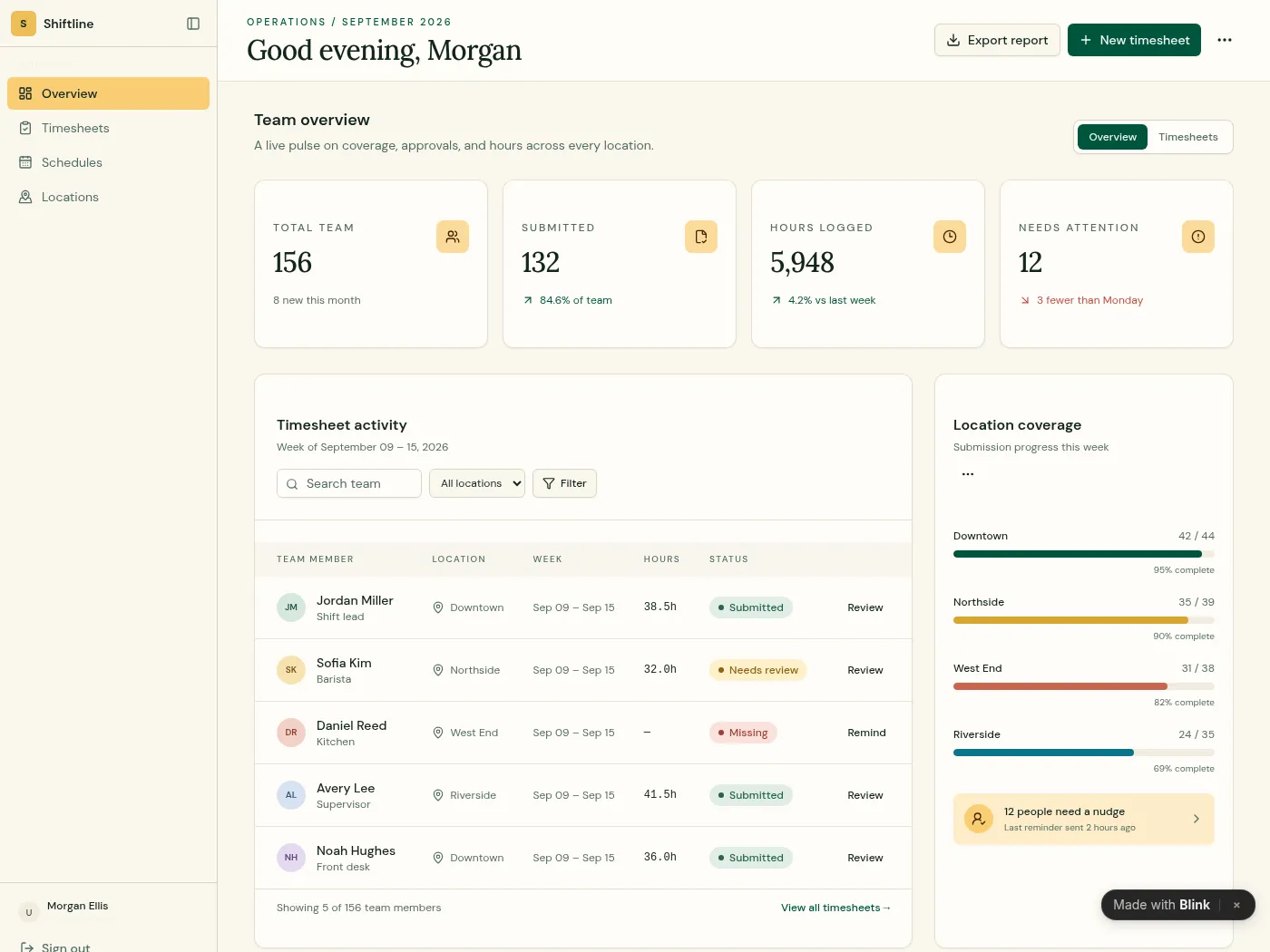Multi-Location Timesheet Tracker