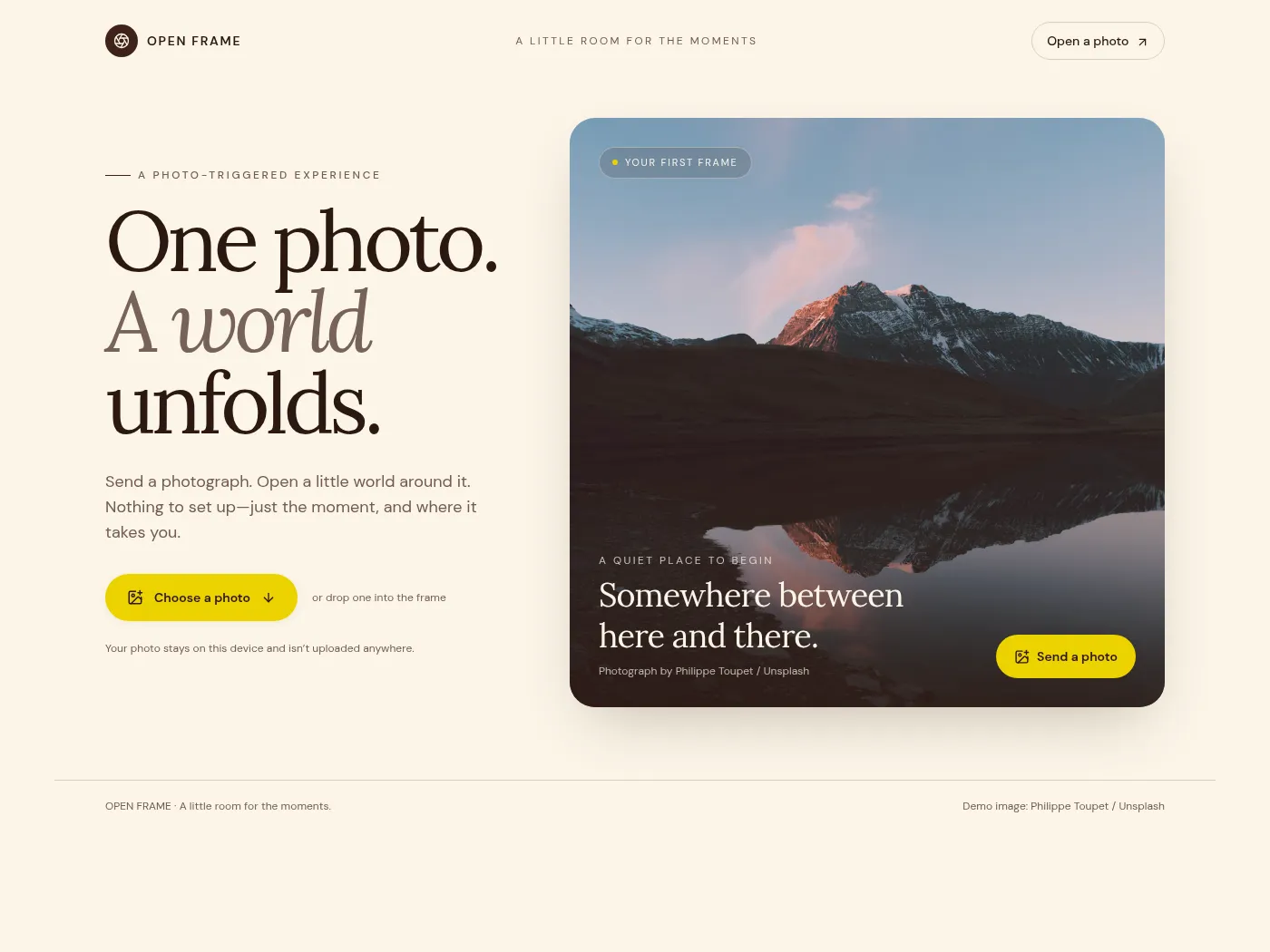 Photo-Triggered Website