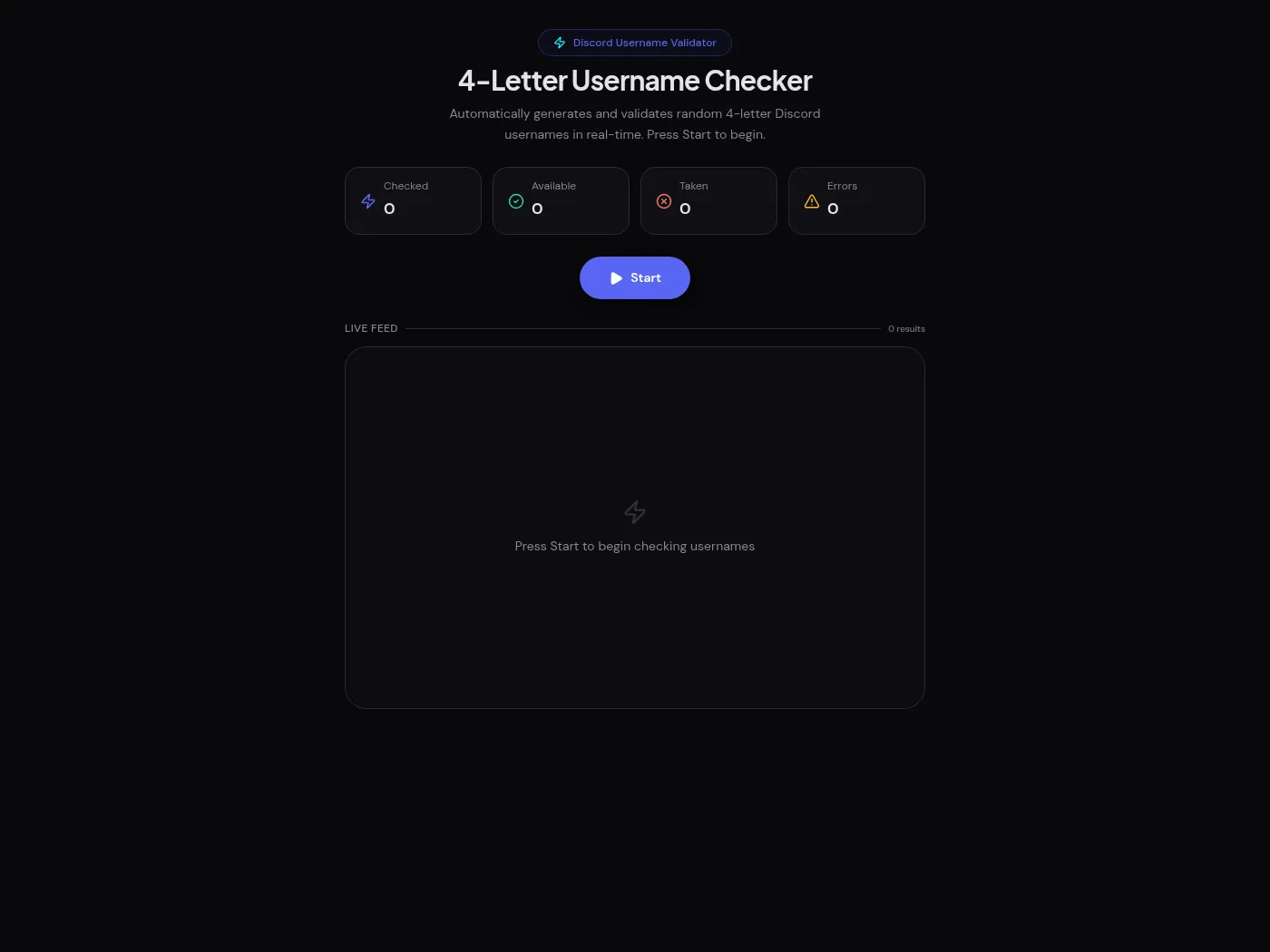 Discord 4-Letter Validator