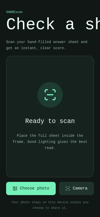 ShadeScan Checker