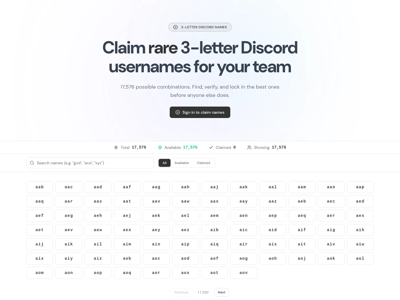 Discord Name Checker