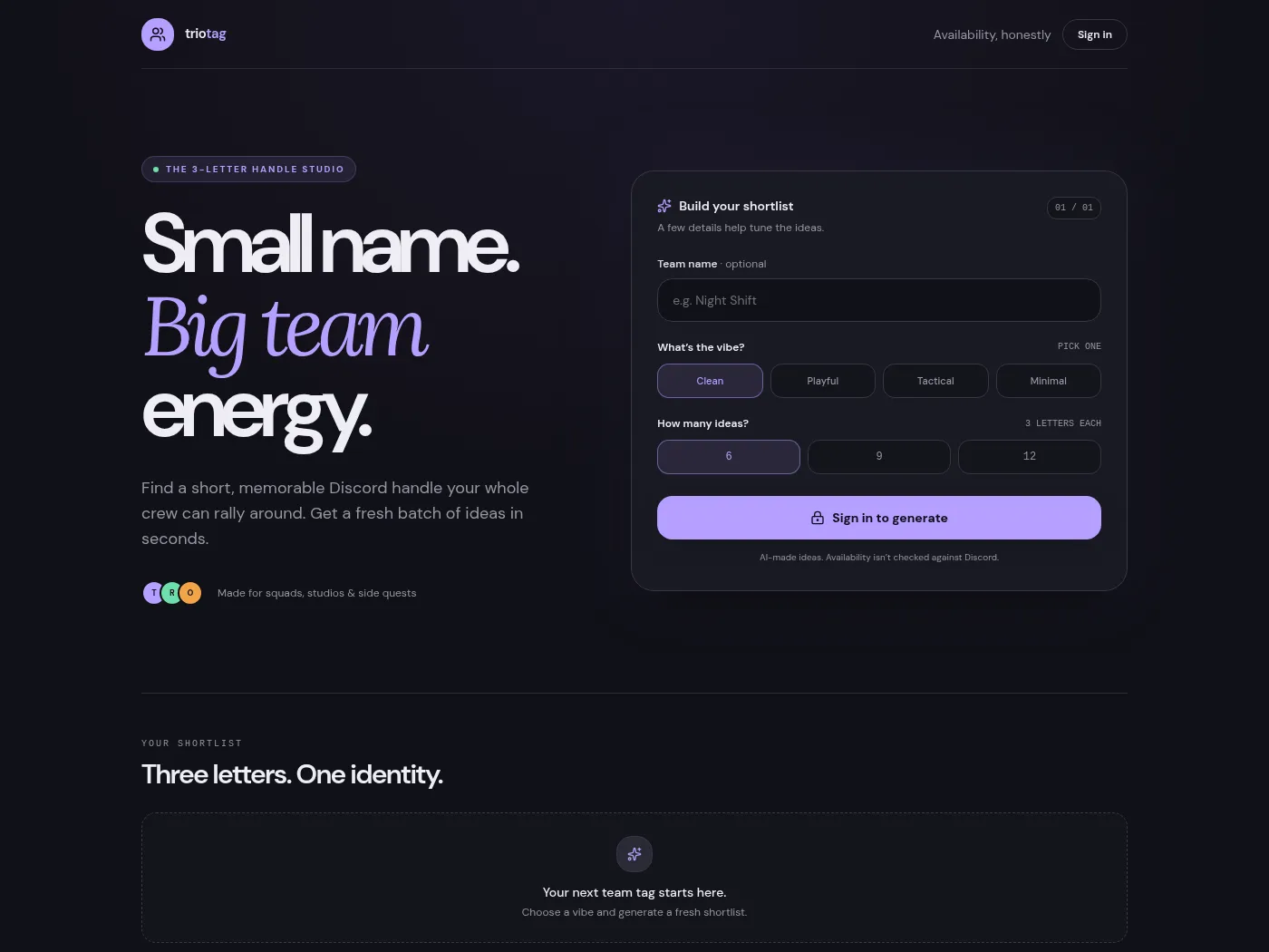 TrioTag Discord Handle Finder