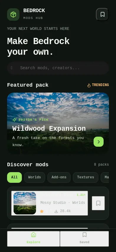 Bedrock Mods Hub