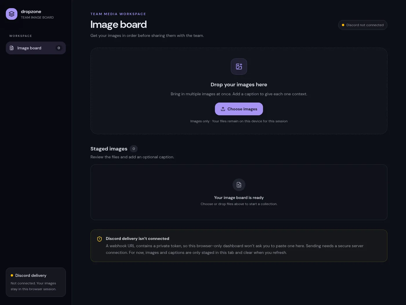 Discord Image Dashboard