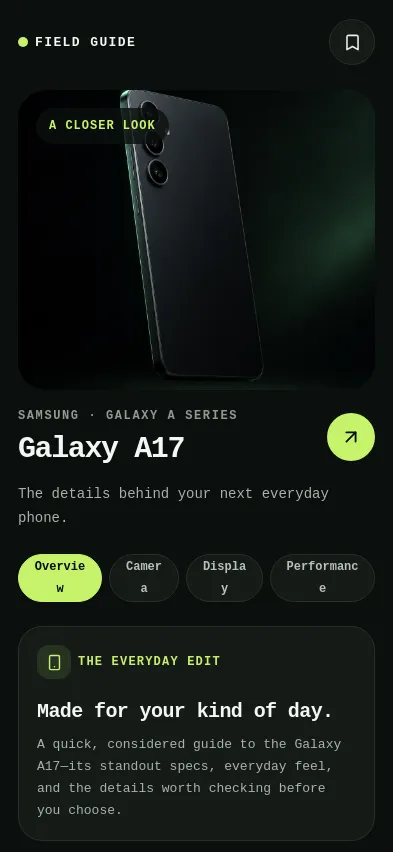 Galaxy A17 Spec Viewer