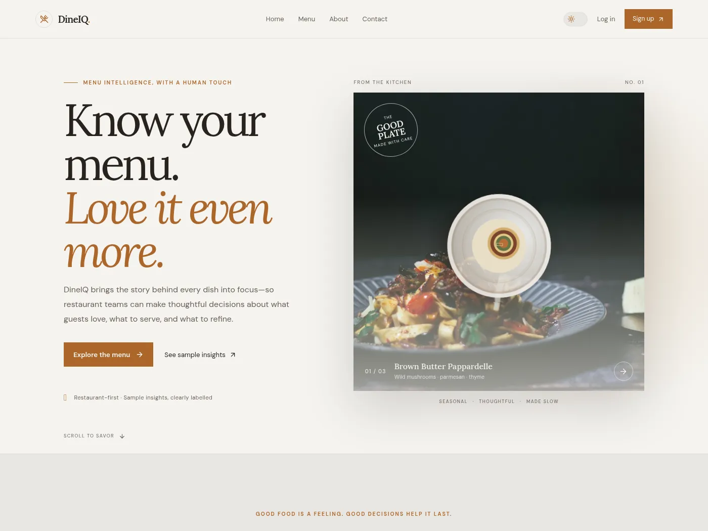 Elegant Bistro Web UI