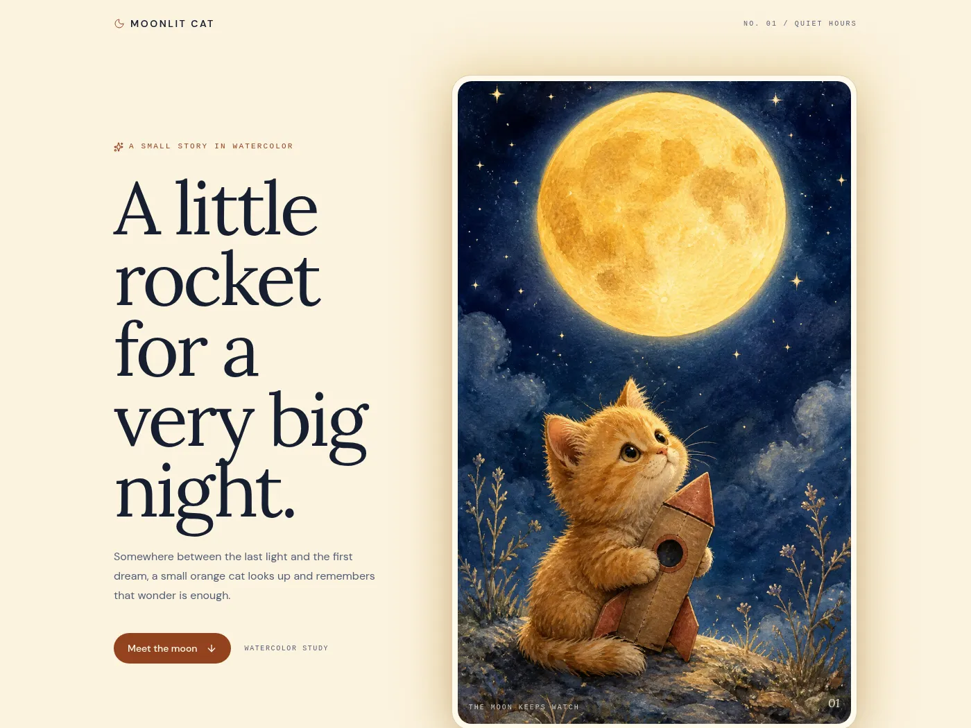 Moonlit Cat Illustration