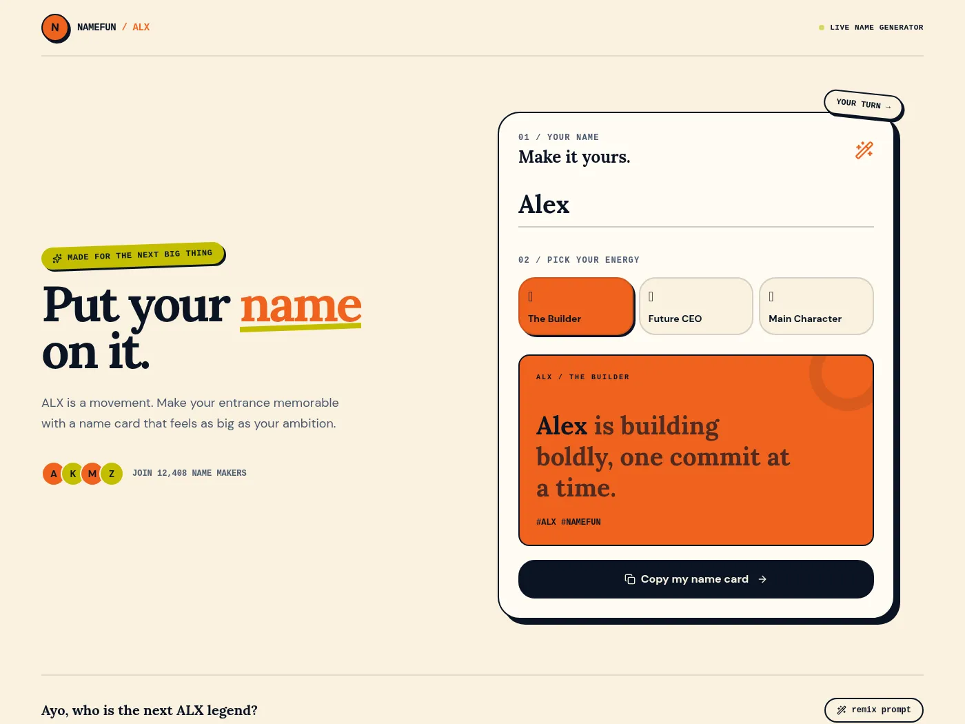 NameFun ALX