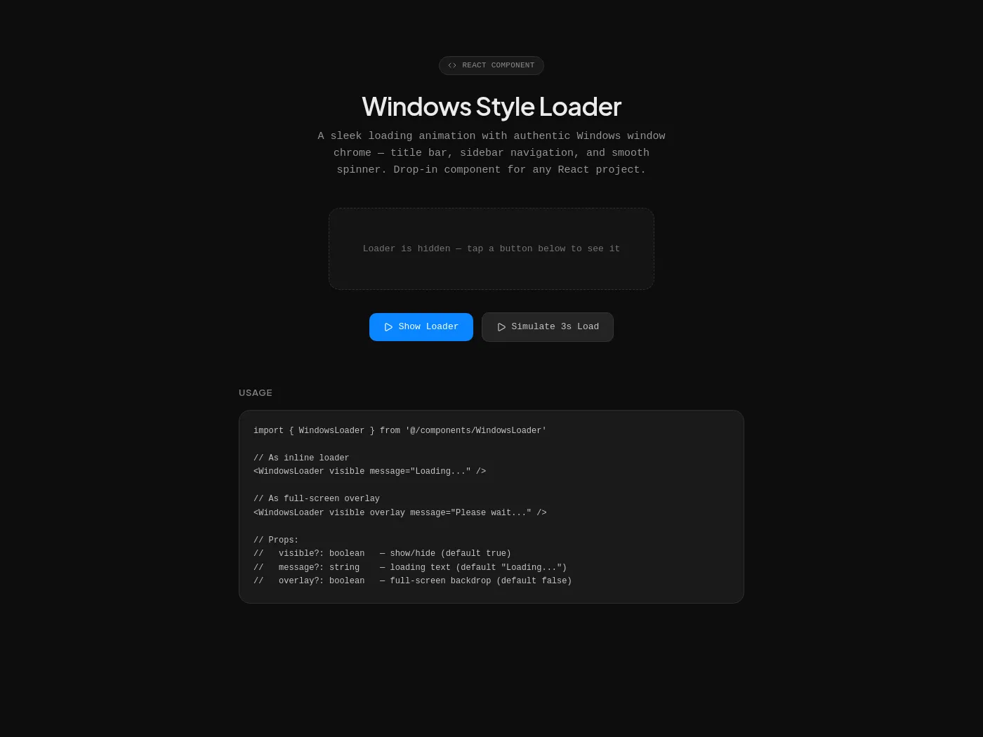 Windows Style Loader