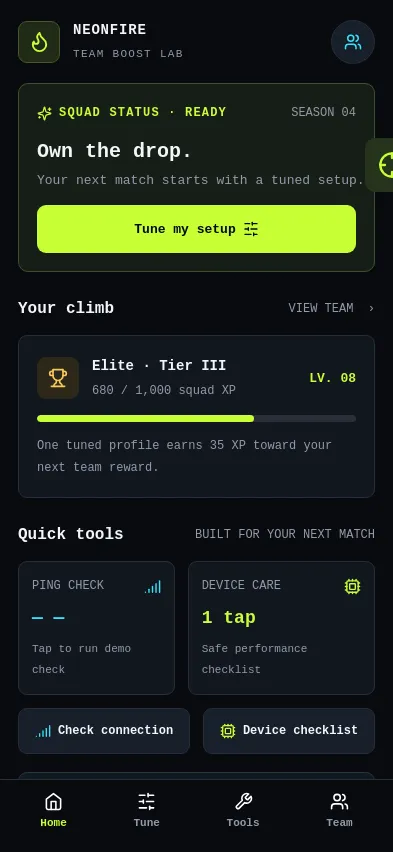NeonFire Boost App