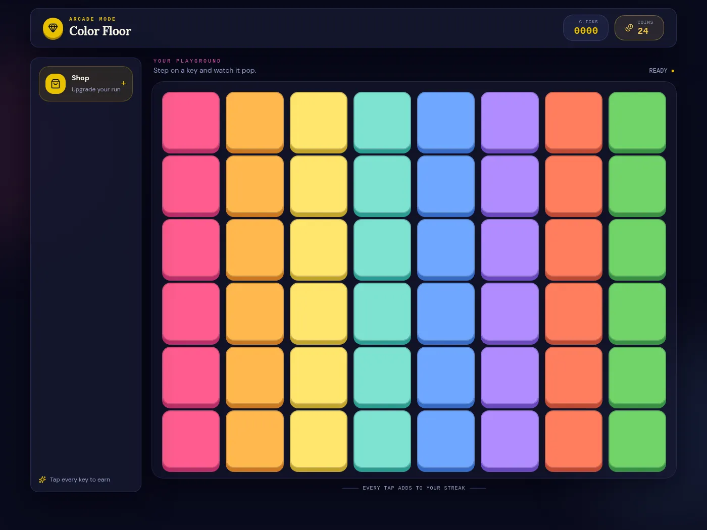 Colorful Floor Tap Game