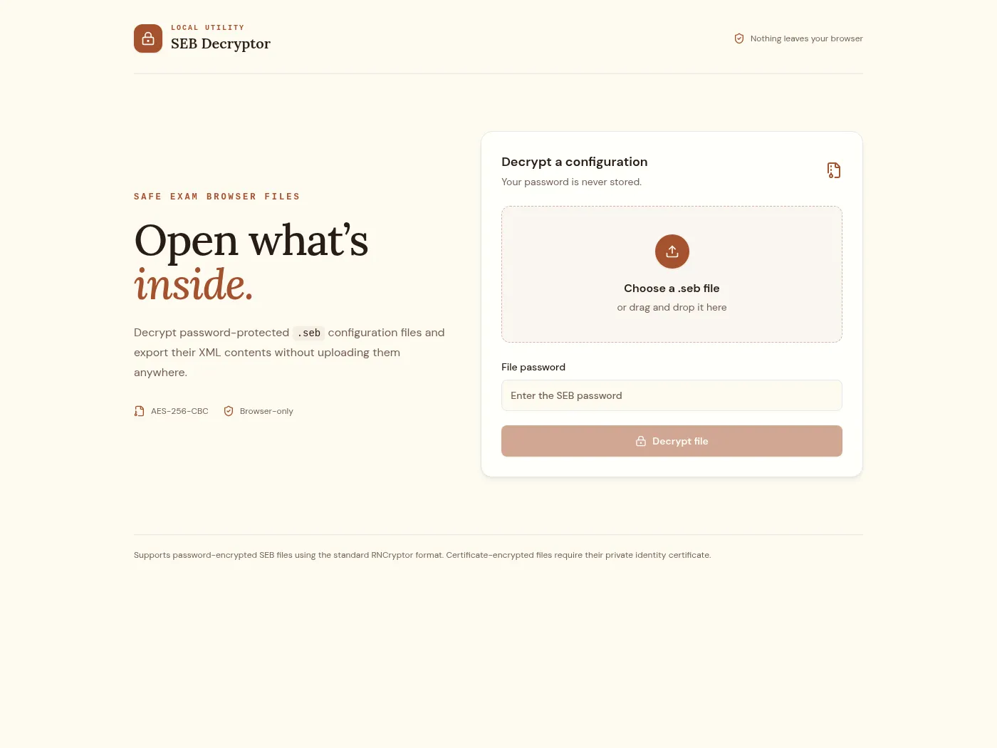 SEB Decryptor Tool