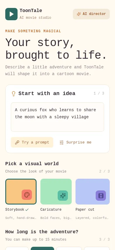 Cartoon Movie Maker AI