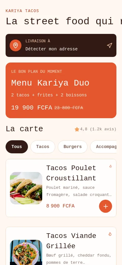 Kariya Tacos Delivery App