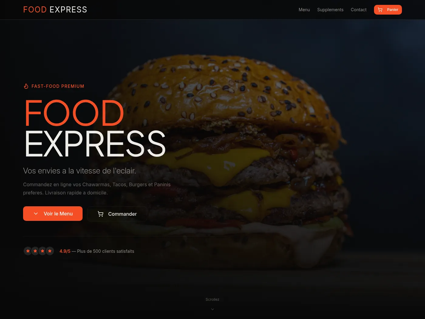 FOOD EXPRESS Landing Page