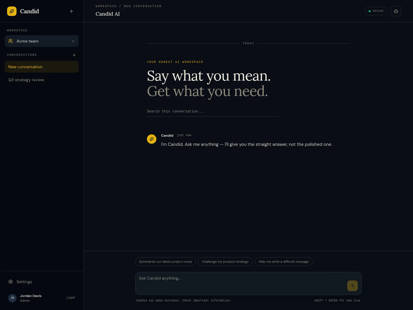 Candid AI Chatbot