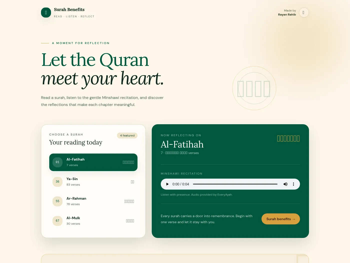 Surah Benefits Quran App