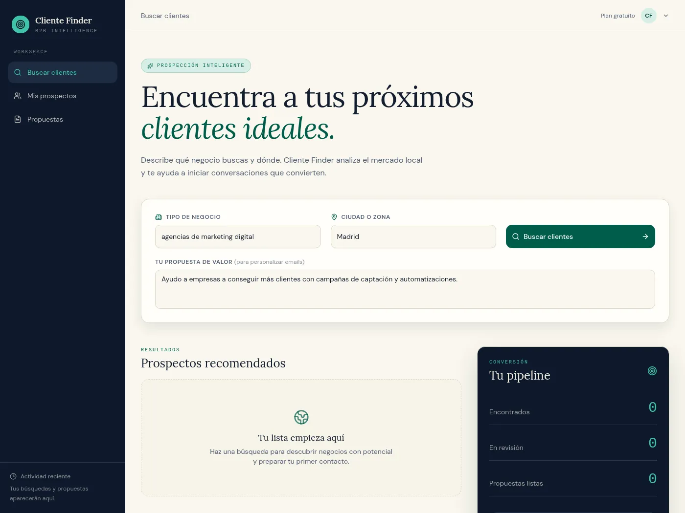B2B Cliente Finder