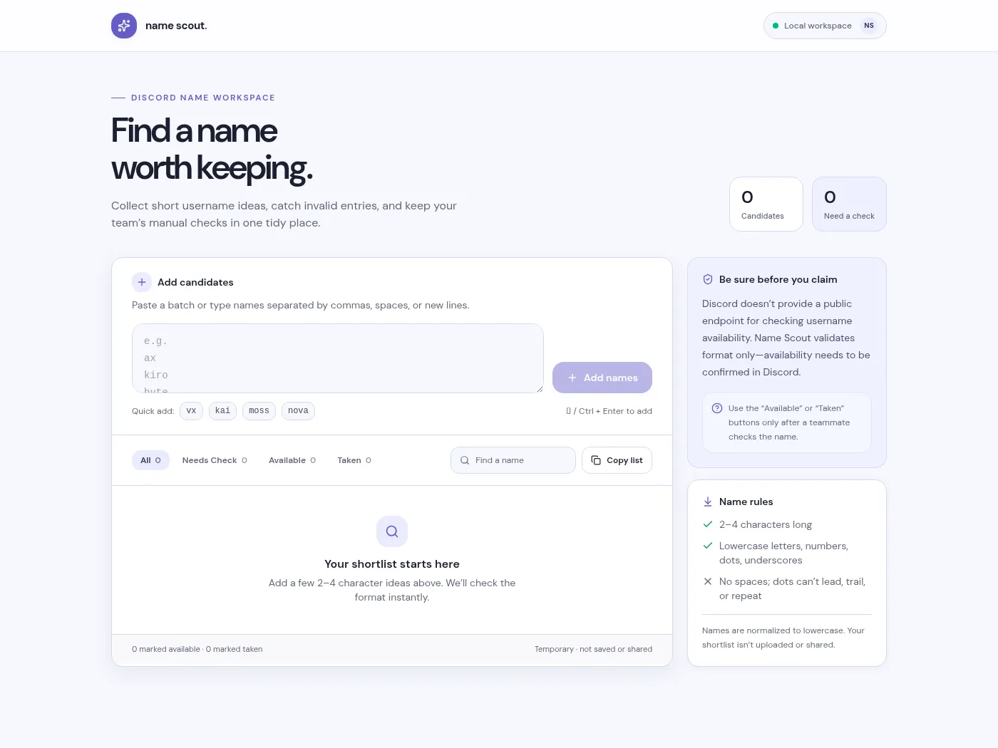 Discord Name Checker