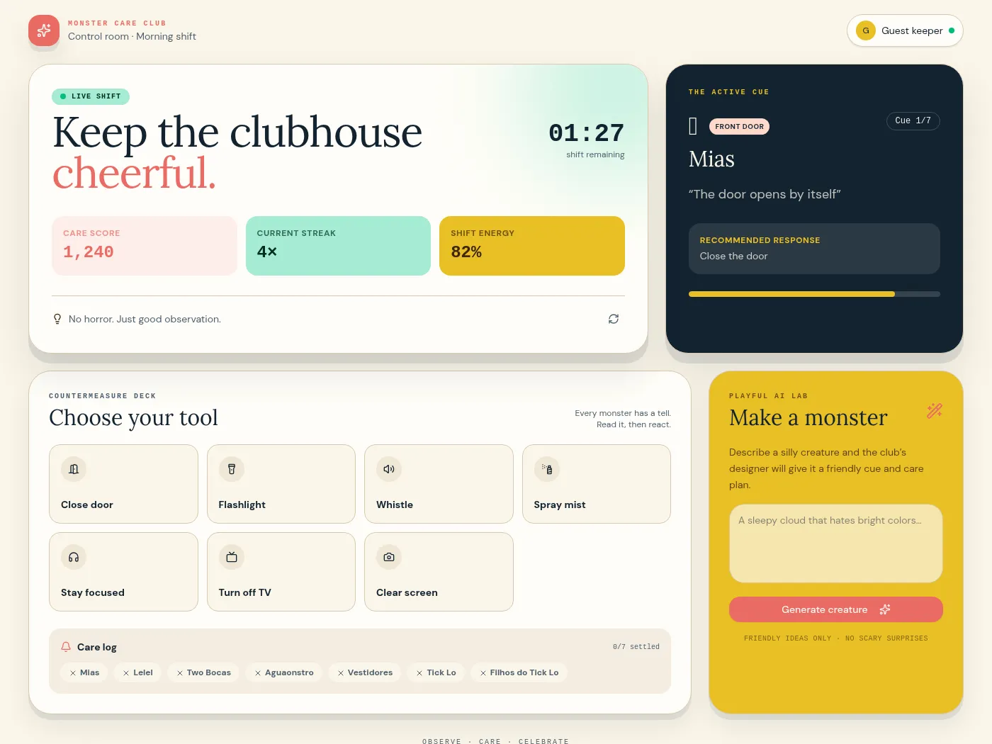 Monster Care Game
