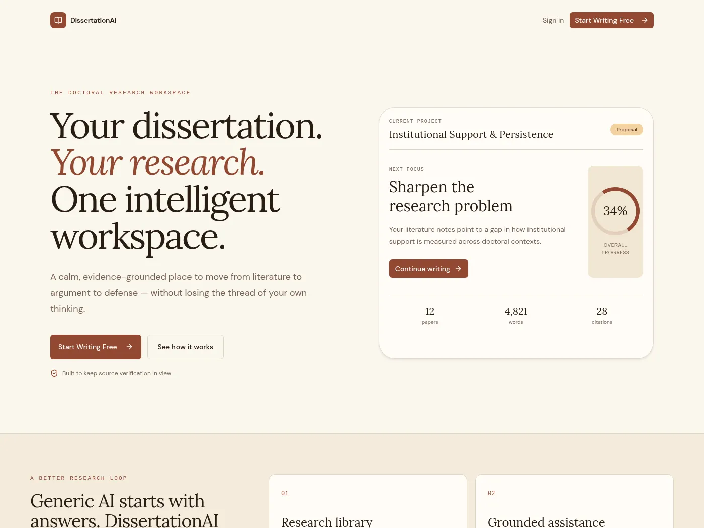 DissertationAI Workspace