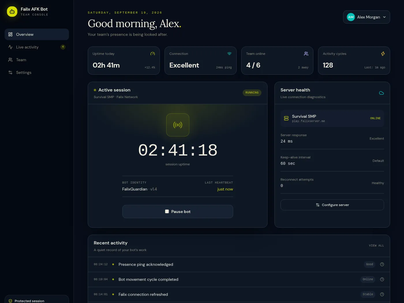 Falix AFK Bot