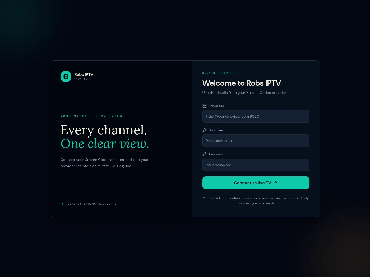 Robs IPTV Platform
