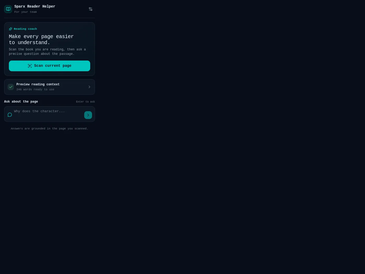 Sparx AI Reader Helper