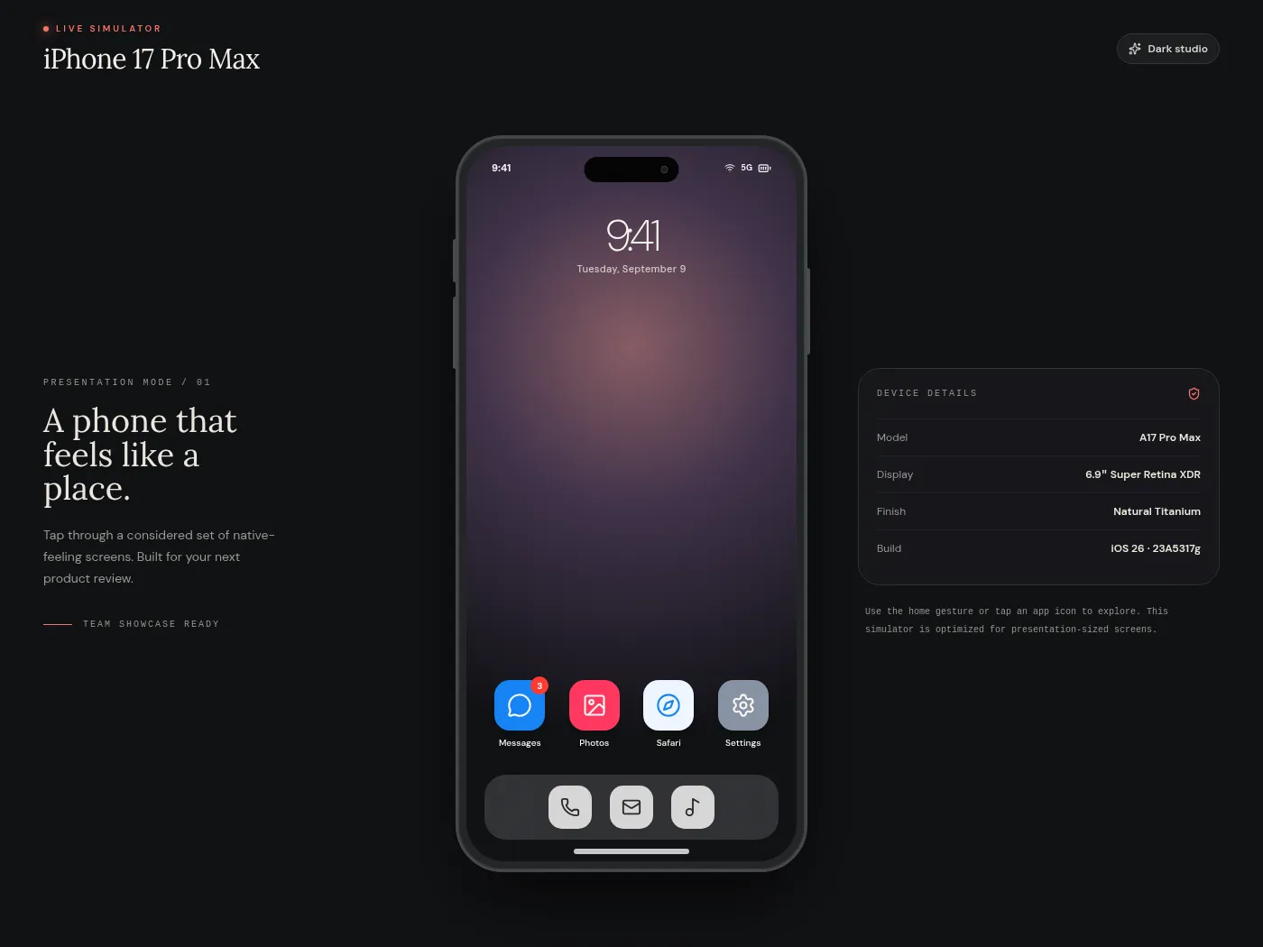 iPhone 17 Simulator