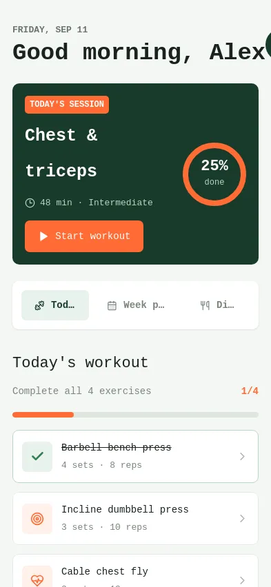 GymFit Daily Planner