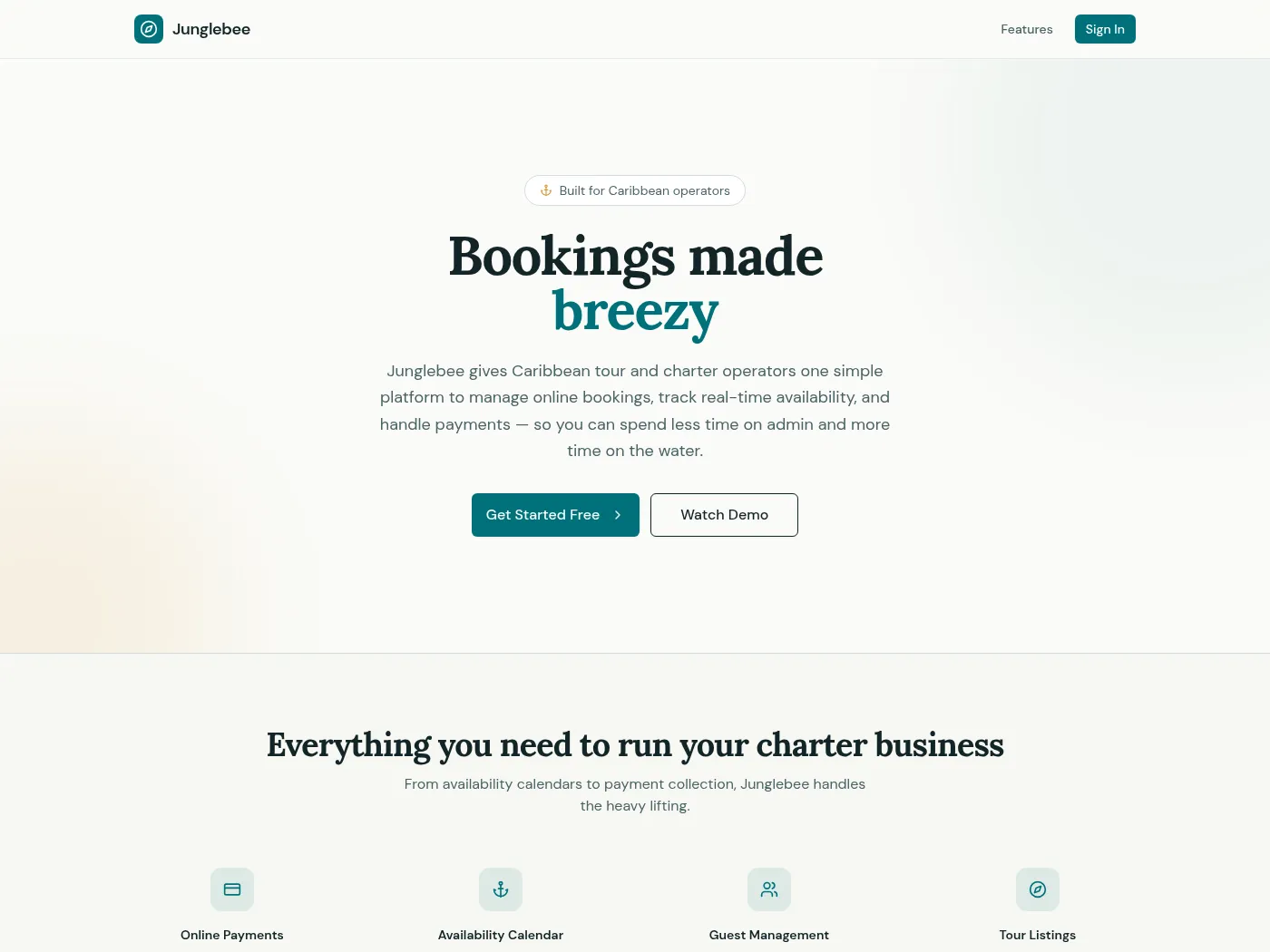 Junglebee SaaS Booking Platform