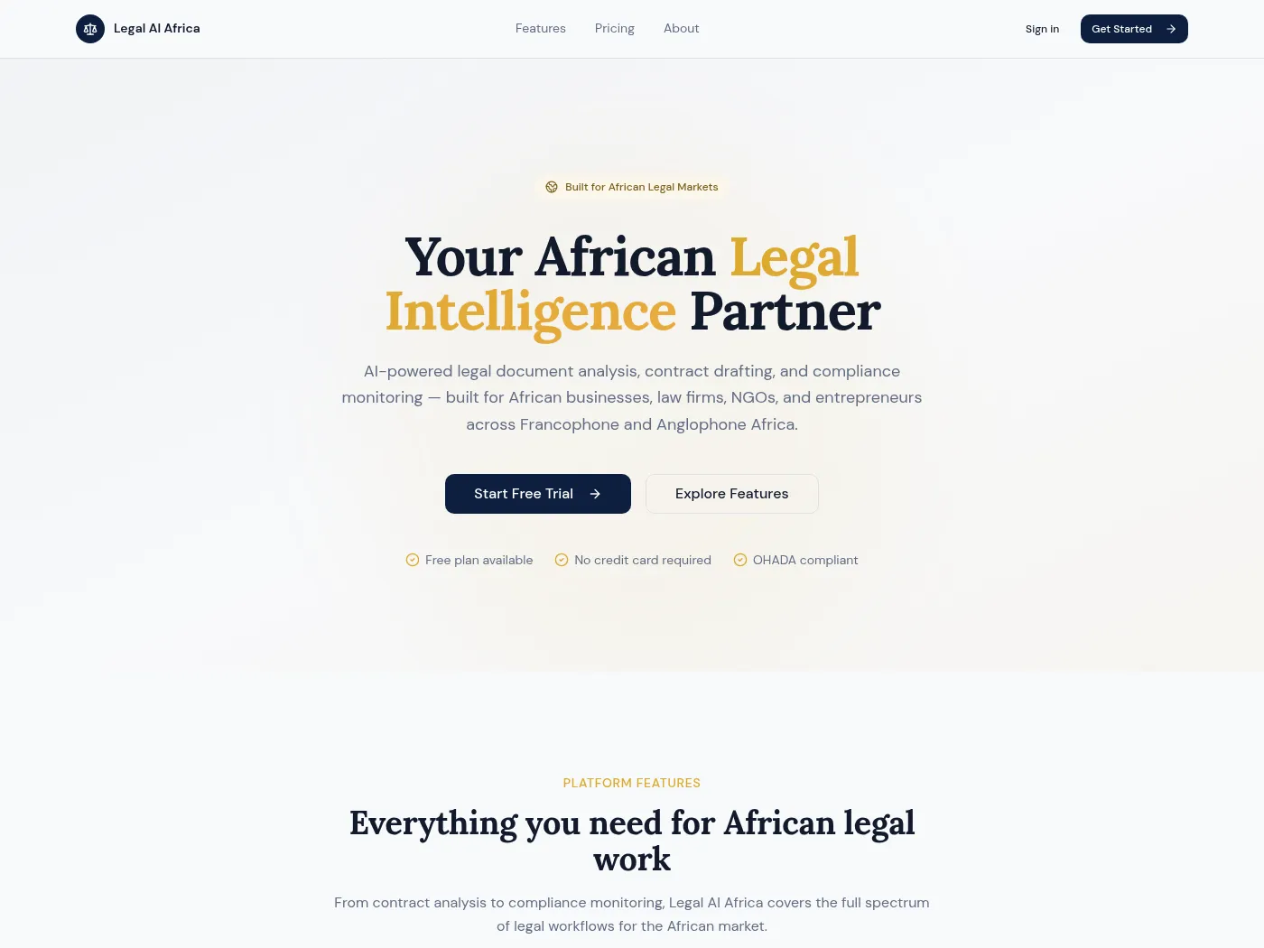 Legal AI Africa SaaS