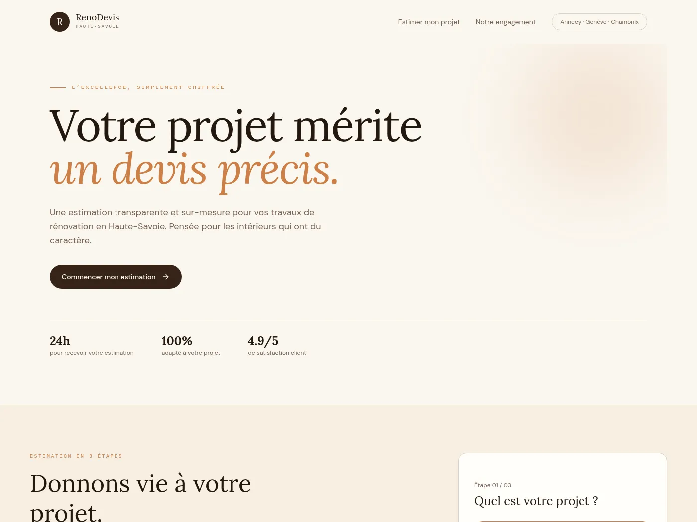 RenoDevis Luxe Estimator