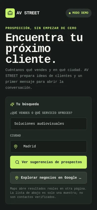 AV STREET Prospect Finder