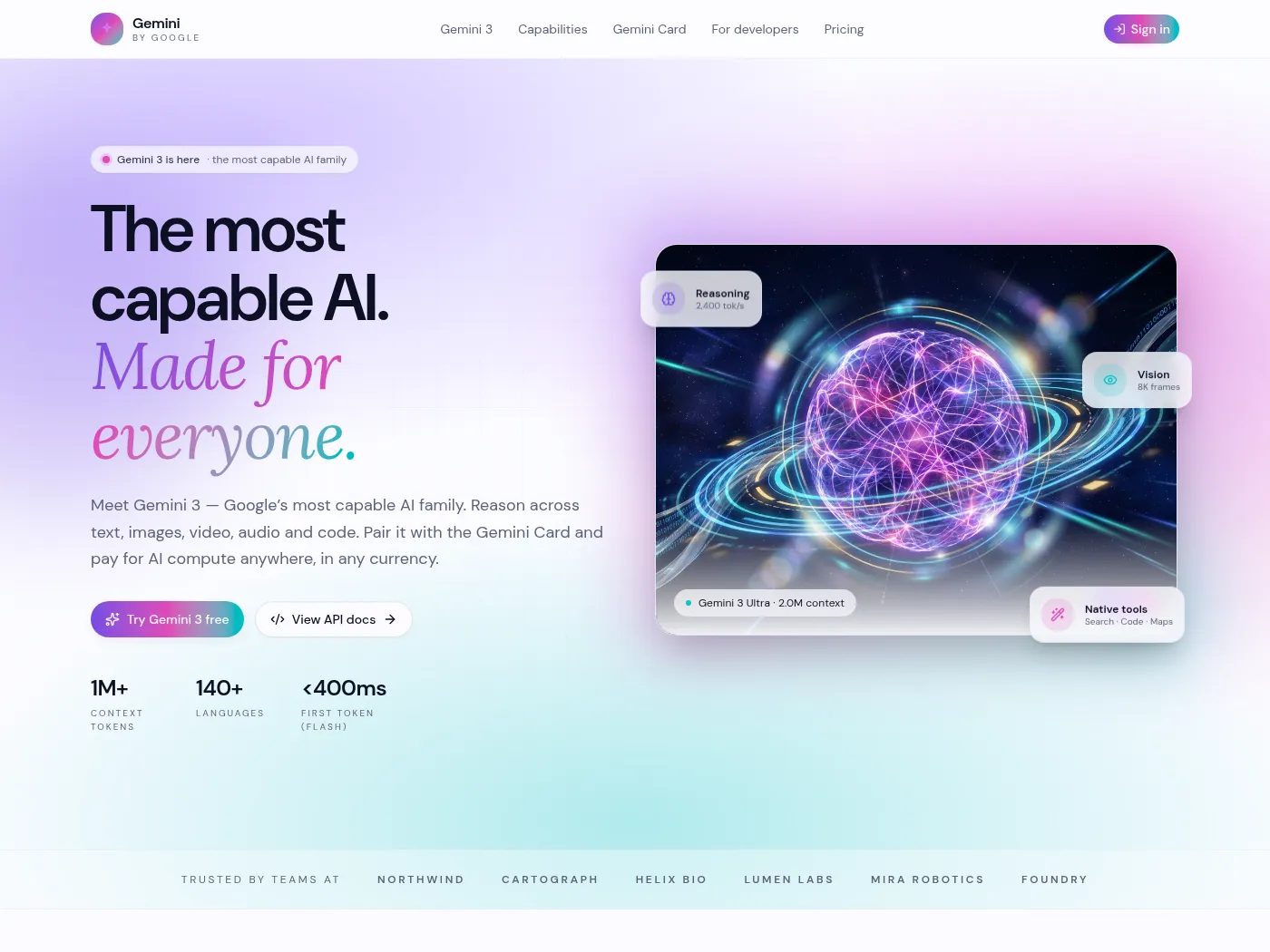 Gemini AI Landing Page