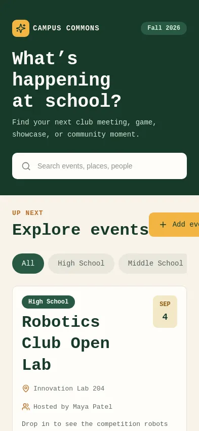 School Events Hub