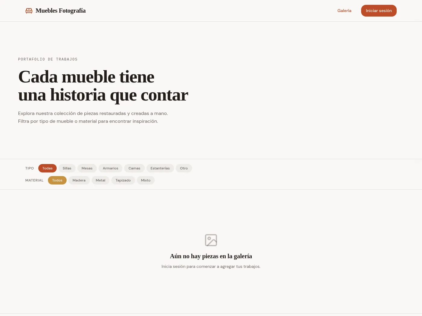Muebles Fotografía Web