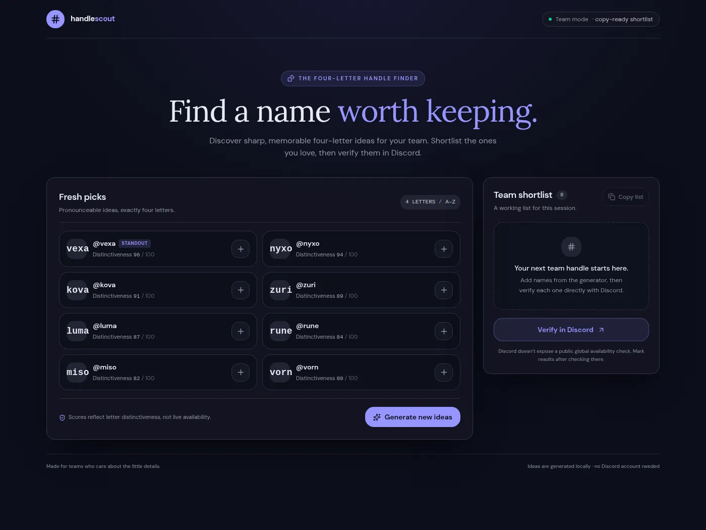 Rare Discord Handle Finder
